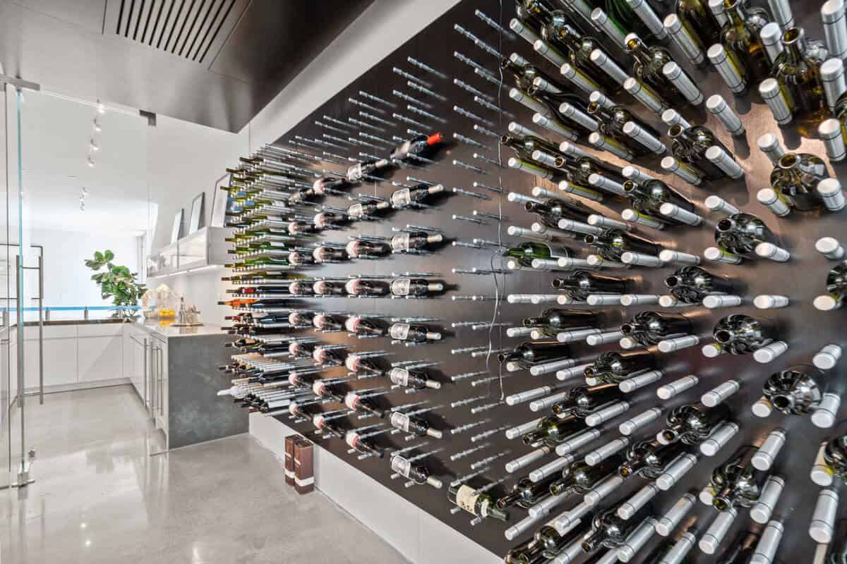 Wine Bottle Glass Display - Custom Glass Wine Cellars